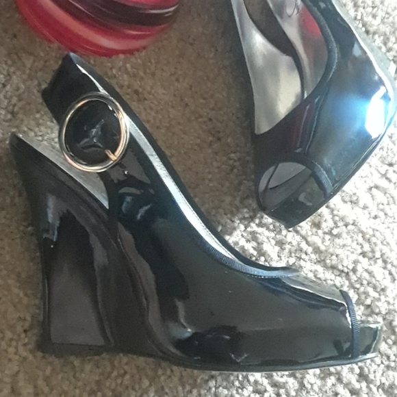 Jessica Simpson | Shoes | Jessica Simpson Peeptoe Slingback Wedges ...